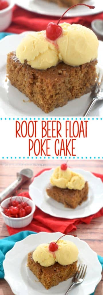 Root Beer Float Poke Cake - Simple Joy