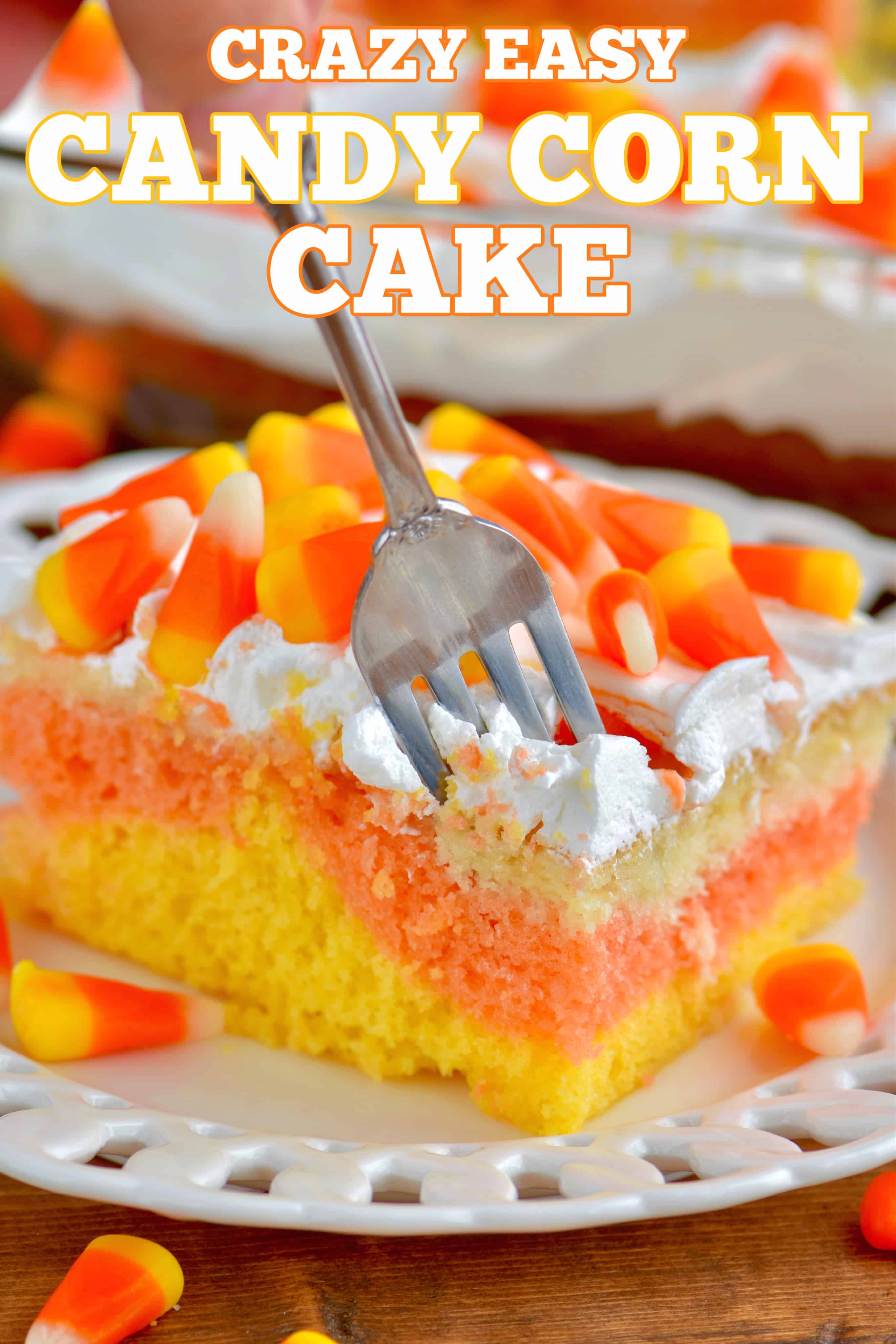 Candy Corn Poke Cake : A Halloween Treat - Simple Joy