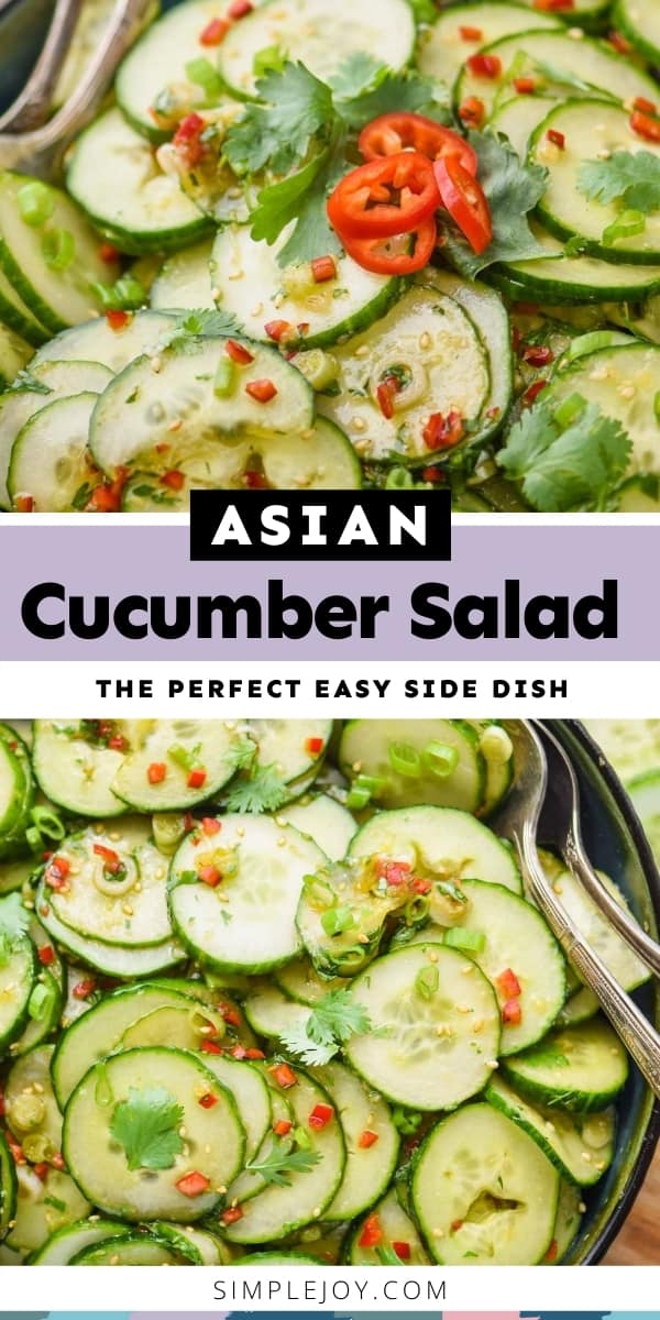Fast Asian Cucumber Salad (No Salting Cucumbers) - Simple Joy