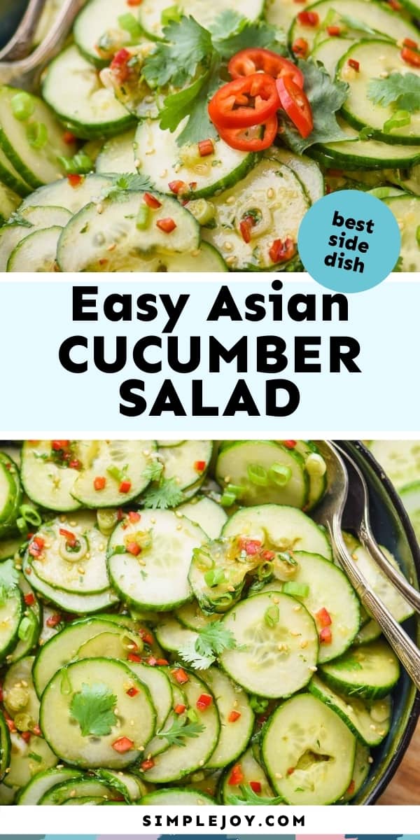 Fast Asian Cucumber Salad (No Salting Cucumbers) - Simple Joy