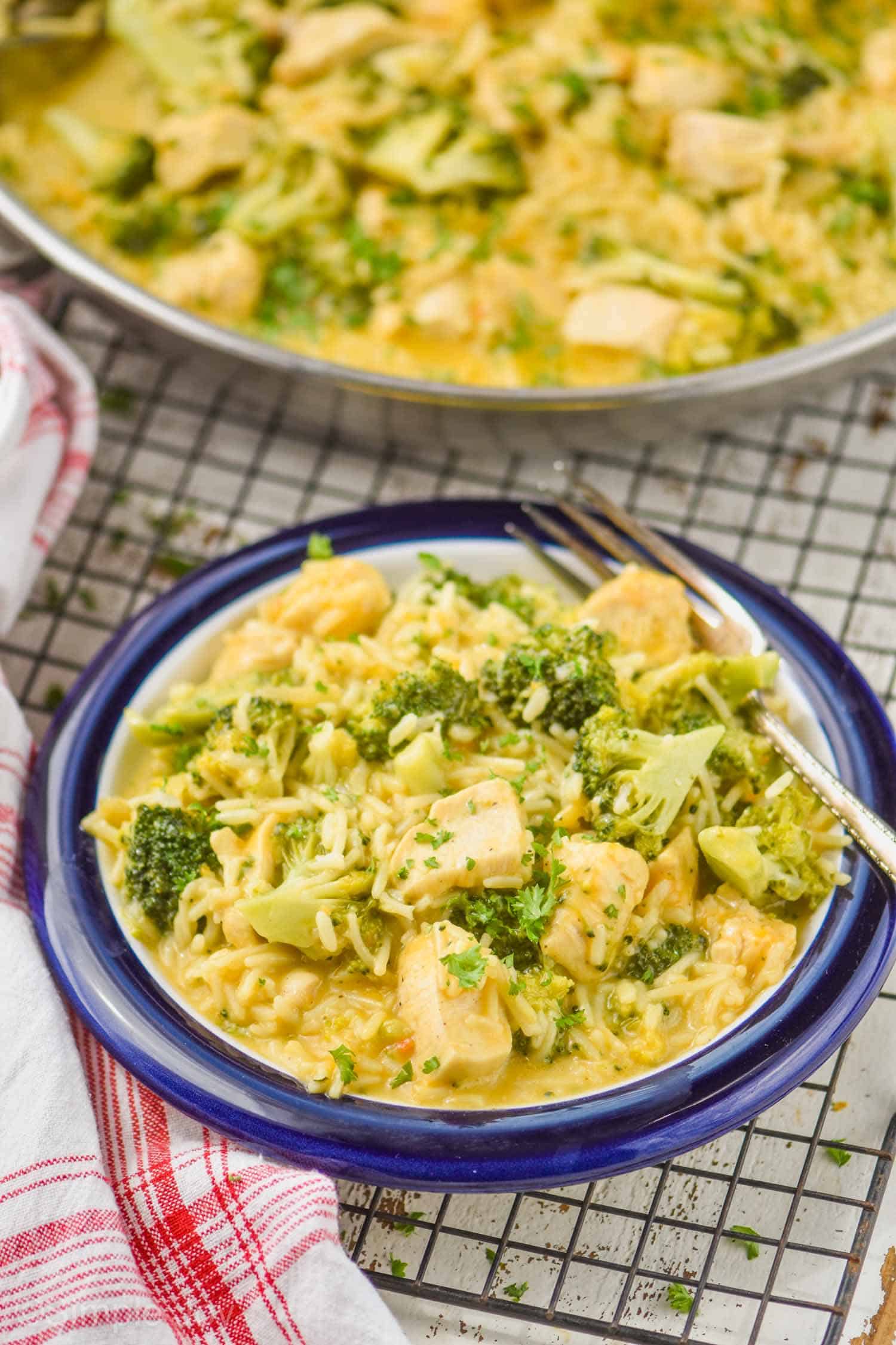 Skillet Chicken Broccoli Rice Casserole - Simple Joy