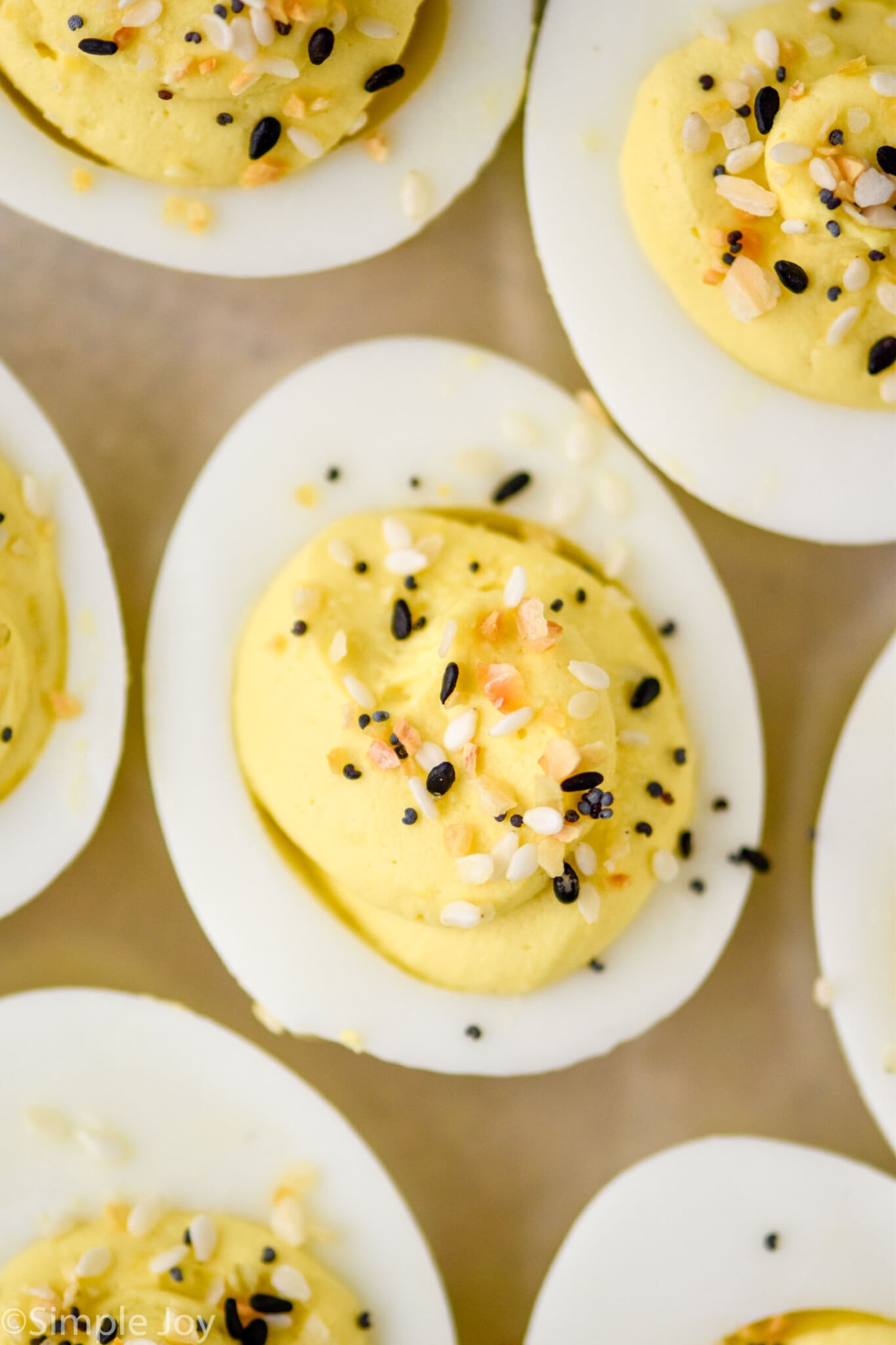 Everything Bagel Deviled Eggs - Simple Joy