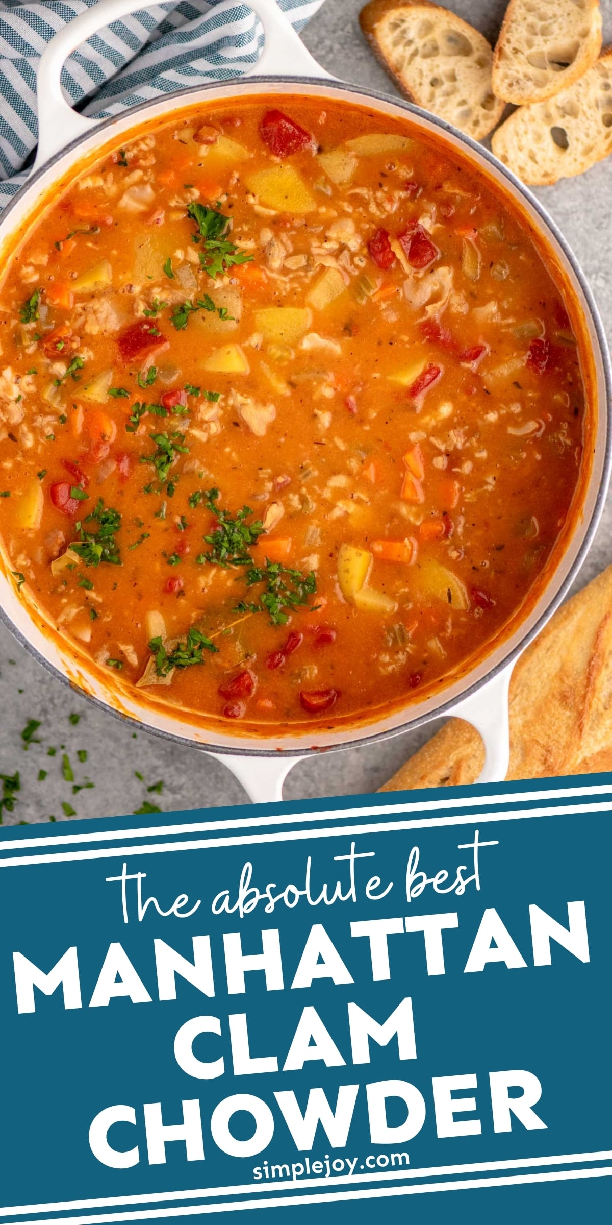 Creamy Manhattan Clam Chowder - Simple Joy