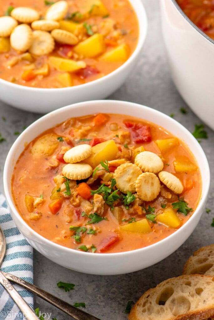 Creamy Manhattan Clam Chowder - Simple Joy