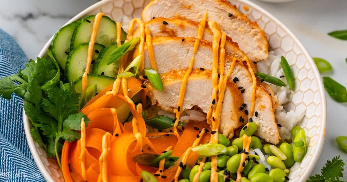 Make It Once, Eat It All Week: Honey Sriracha Chicken Bowls - Simple Joy